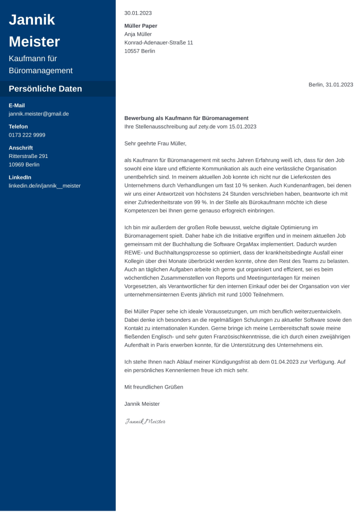 Bewerbung online schreiben: Kostenlos testen mit Zety-Editor