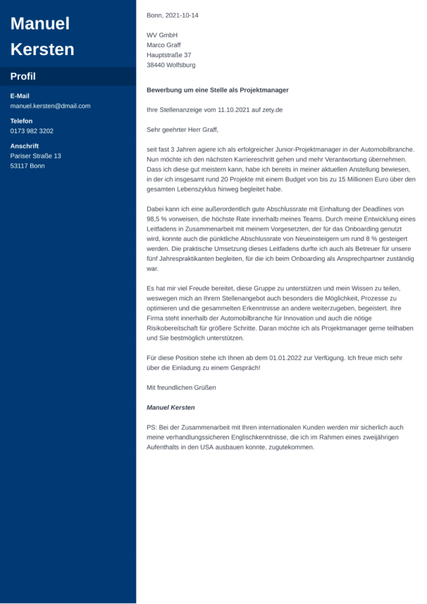 Professionelle Bewerbungsschreiben-Muster